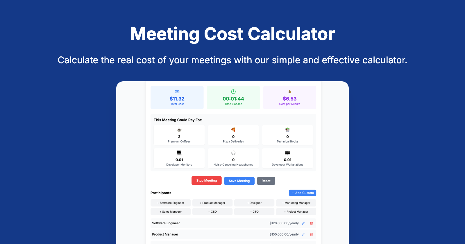 Meeting Cost Calculator